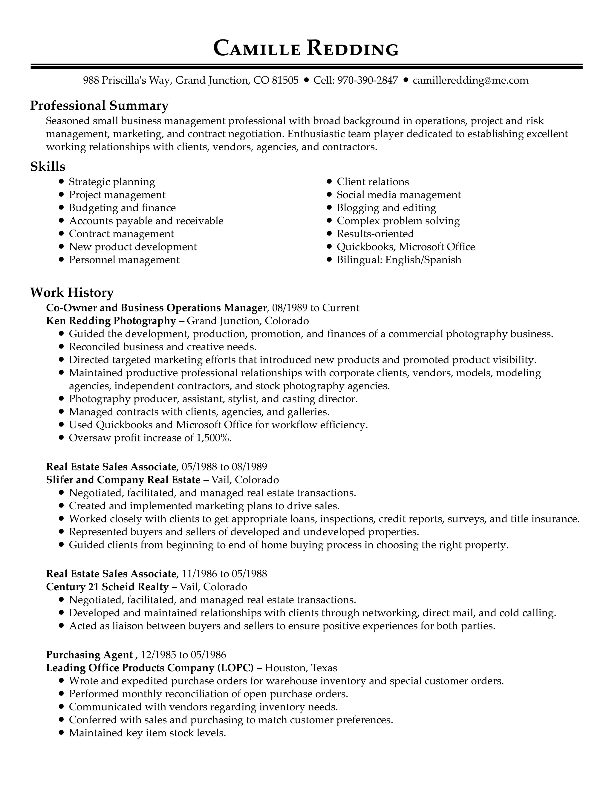 Camille Redding Resume 1 | PDF