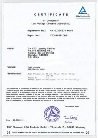 HiCloud CE LVD Certificate | PDF