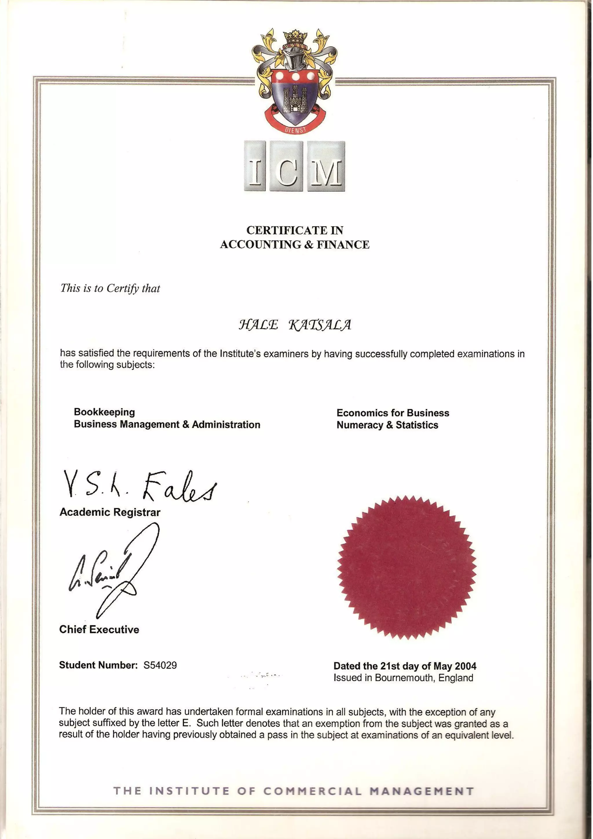 ICM Accounting and Finance certificate | PDF | Business Accounting & Finance | Business