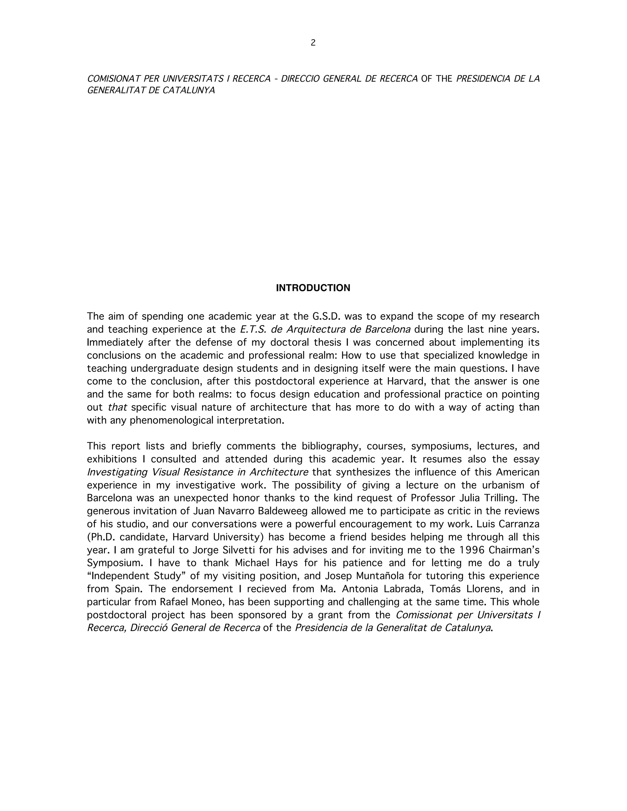 VISITING ASSOCIATE REPORT | PDF