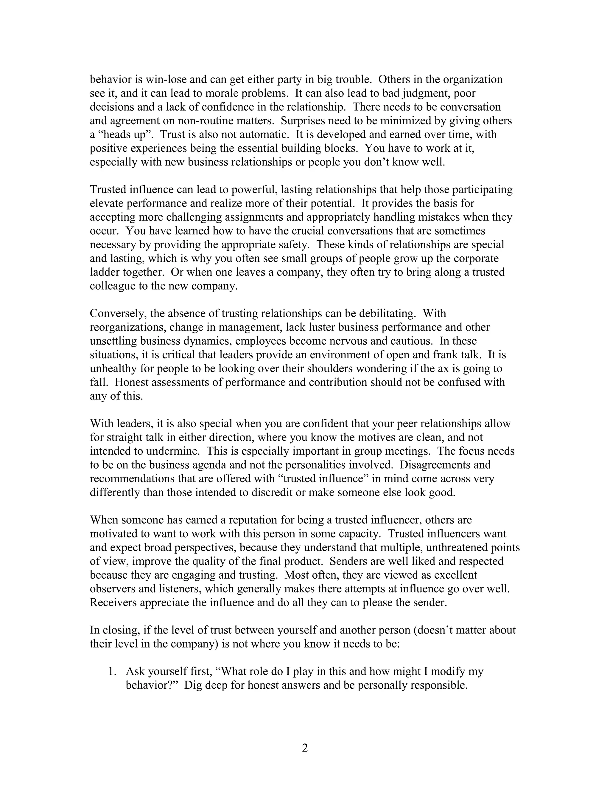 TRUSTED INFLUENCE | DOC