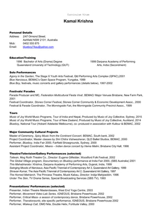 Kamal Krishna CV | PDF