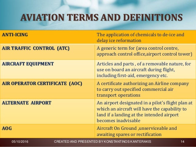 MAJOR AVIATION TERMS