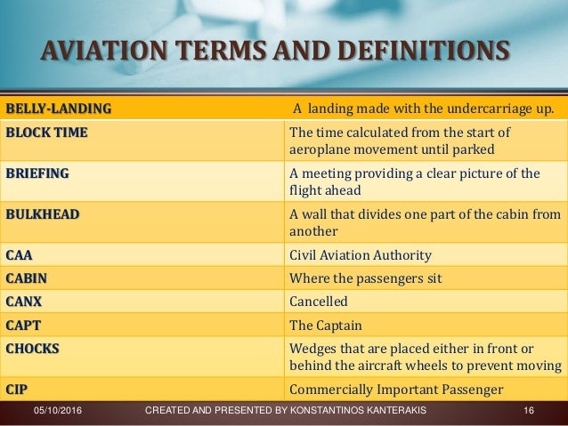 MAJOR AVIATION TERMS