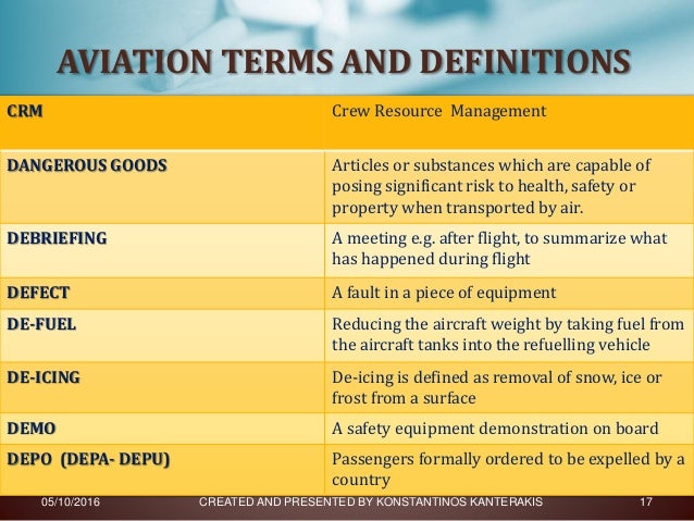 MAJOR AVIATION TERMS