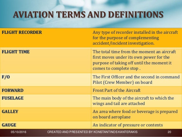 MAJOR AVIATION TERMS