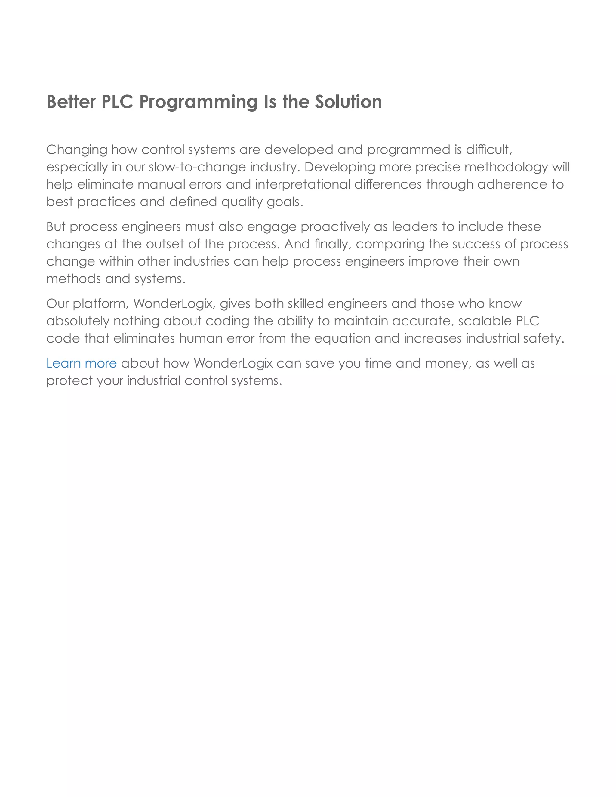 The Future of PLC Programming by WonderLogix | PDF