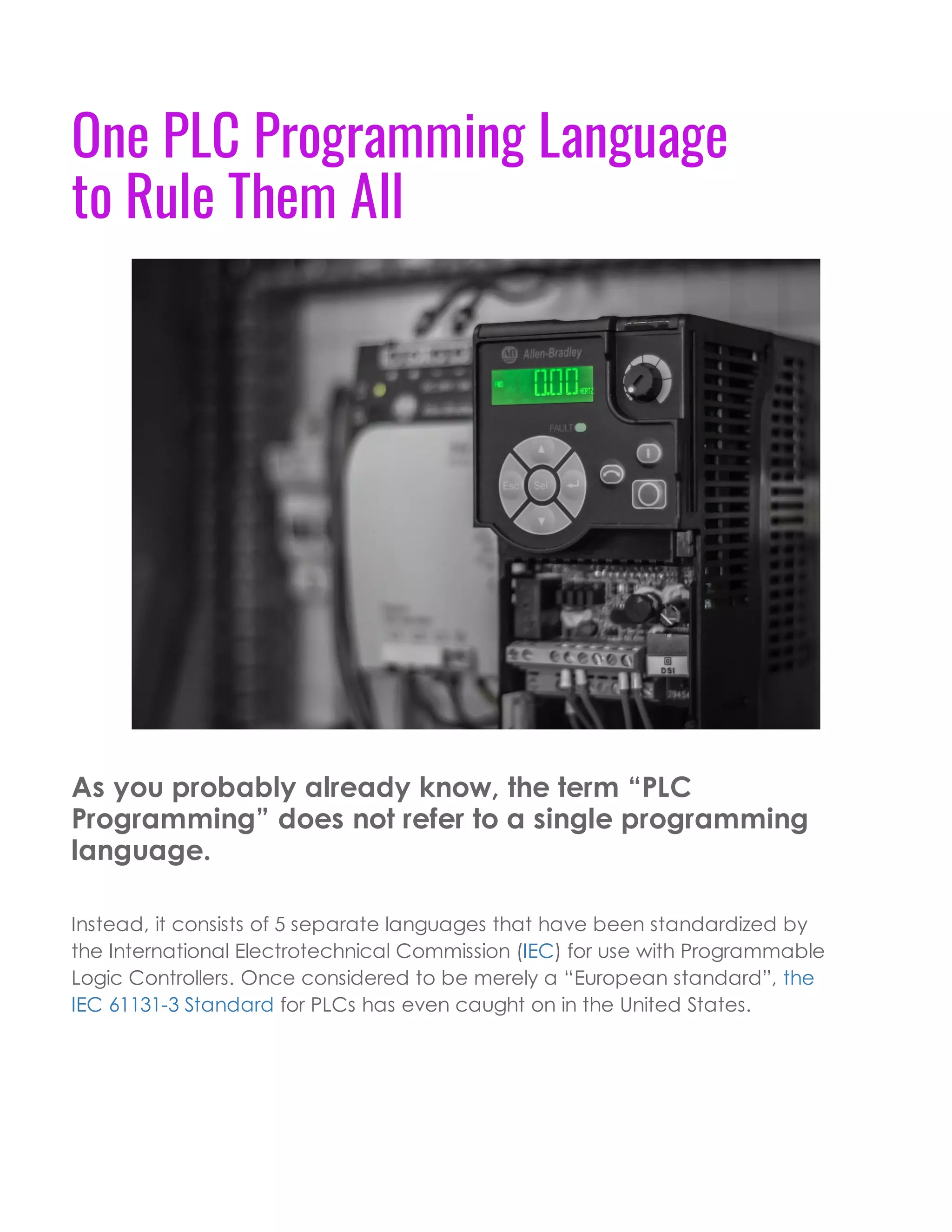 The Future of PLC Programming by WonderLogix | PDF