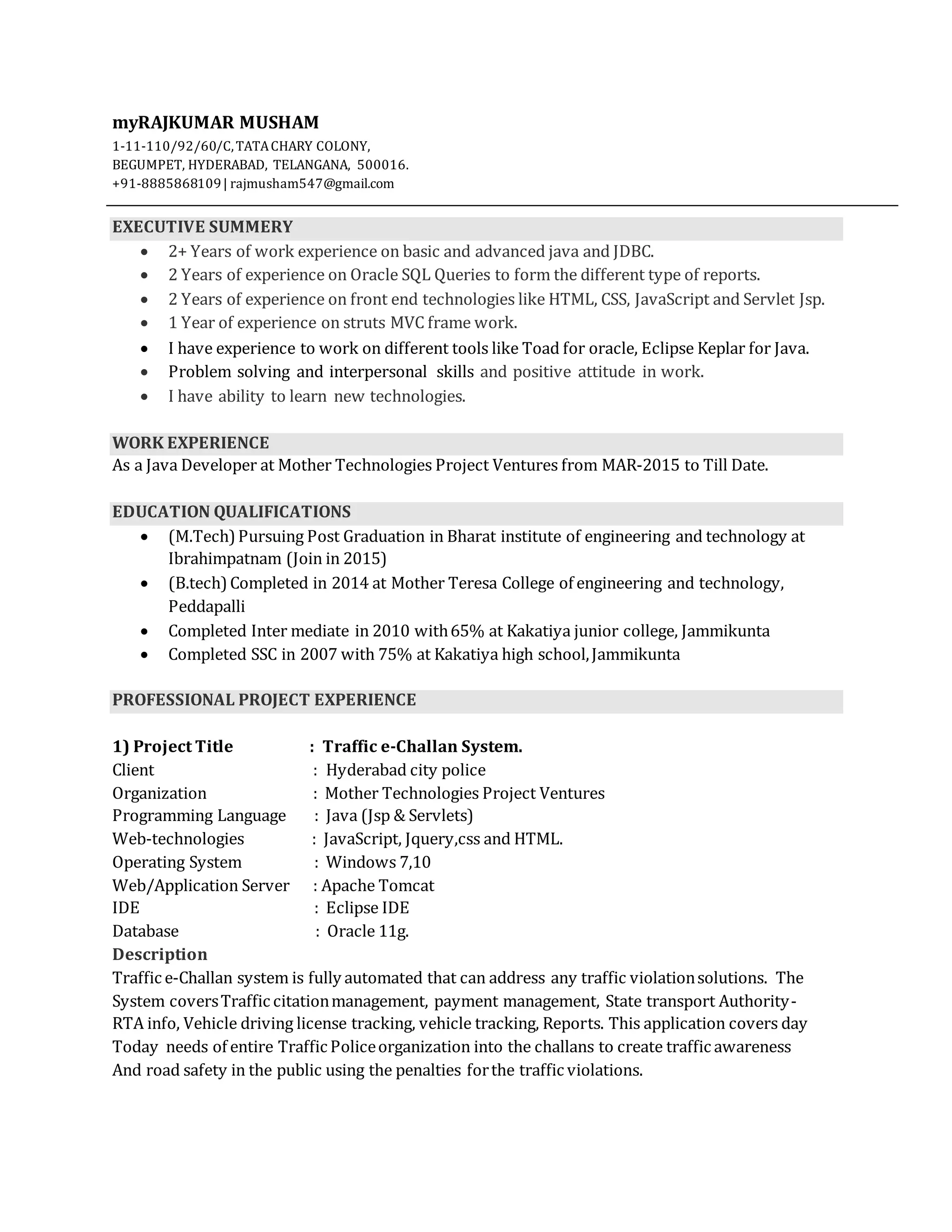 My Resume 02-Feb-2017 | PDF