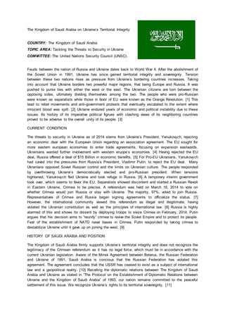 MUN Position Paper UNSC Saras | DOCX