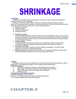 Spirality & Shrinkage | DOC