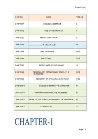 Spirality & Shrinkage | DOC