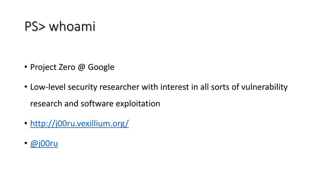 44CON London 2015 - Reverse engineering and exploiting font rasterizers: the OpenType saga | PPT