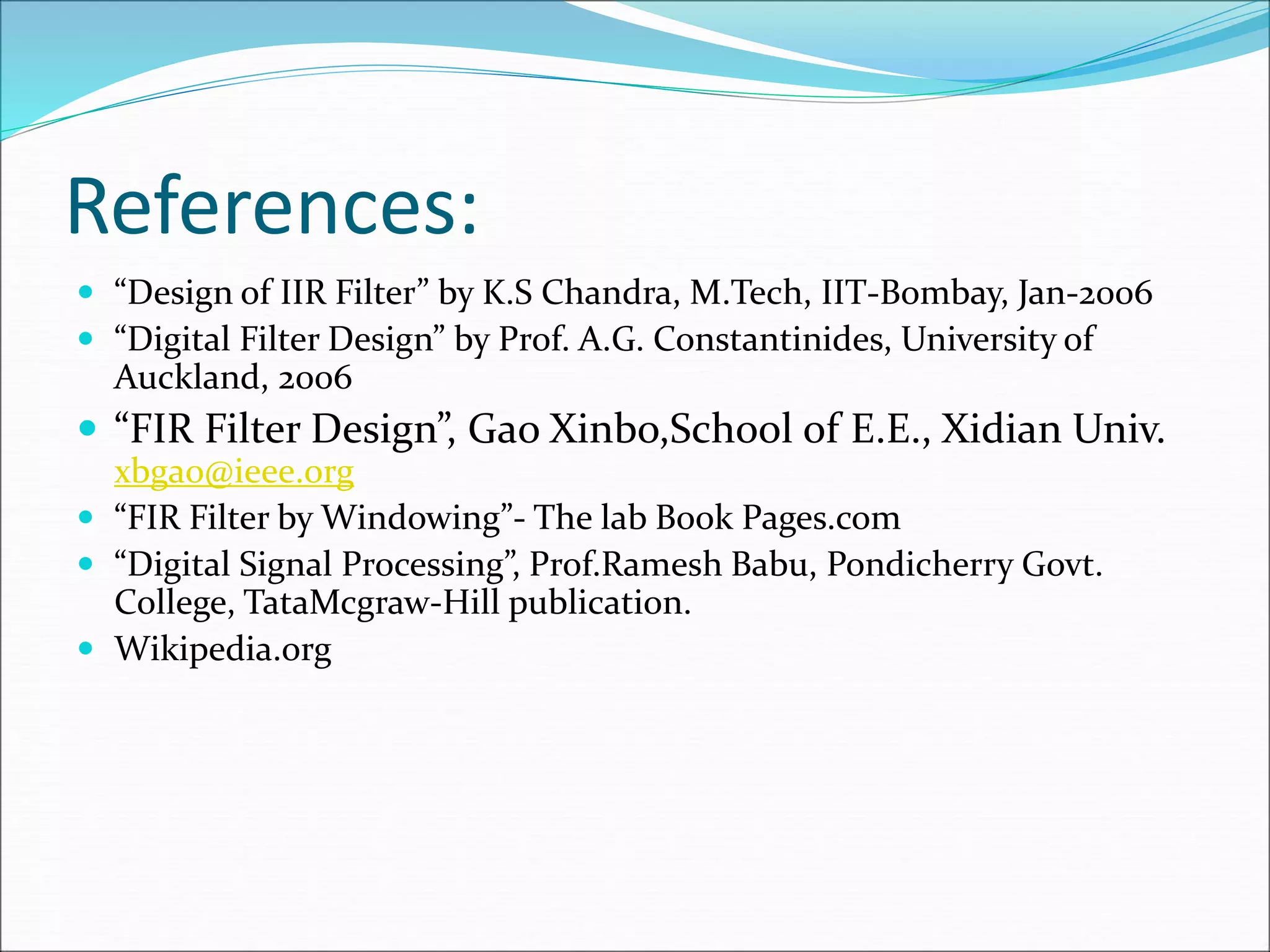 Design of Filters PPT | PPTX