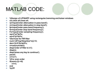 Design of Filters PPT | PPTX