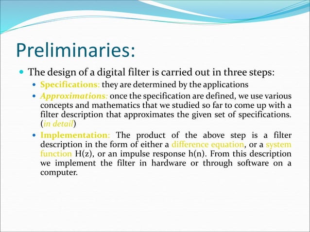 Design of Filters PPT | PPTX | Digital Audio | Computer Software and Applications
