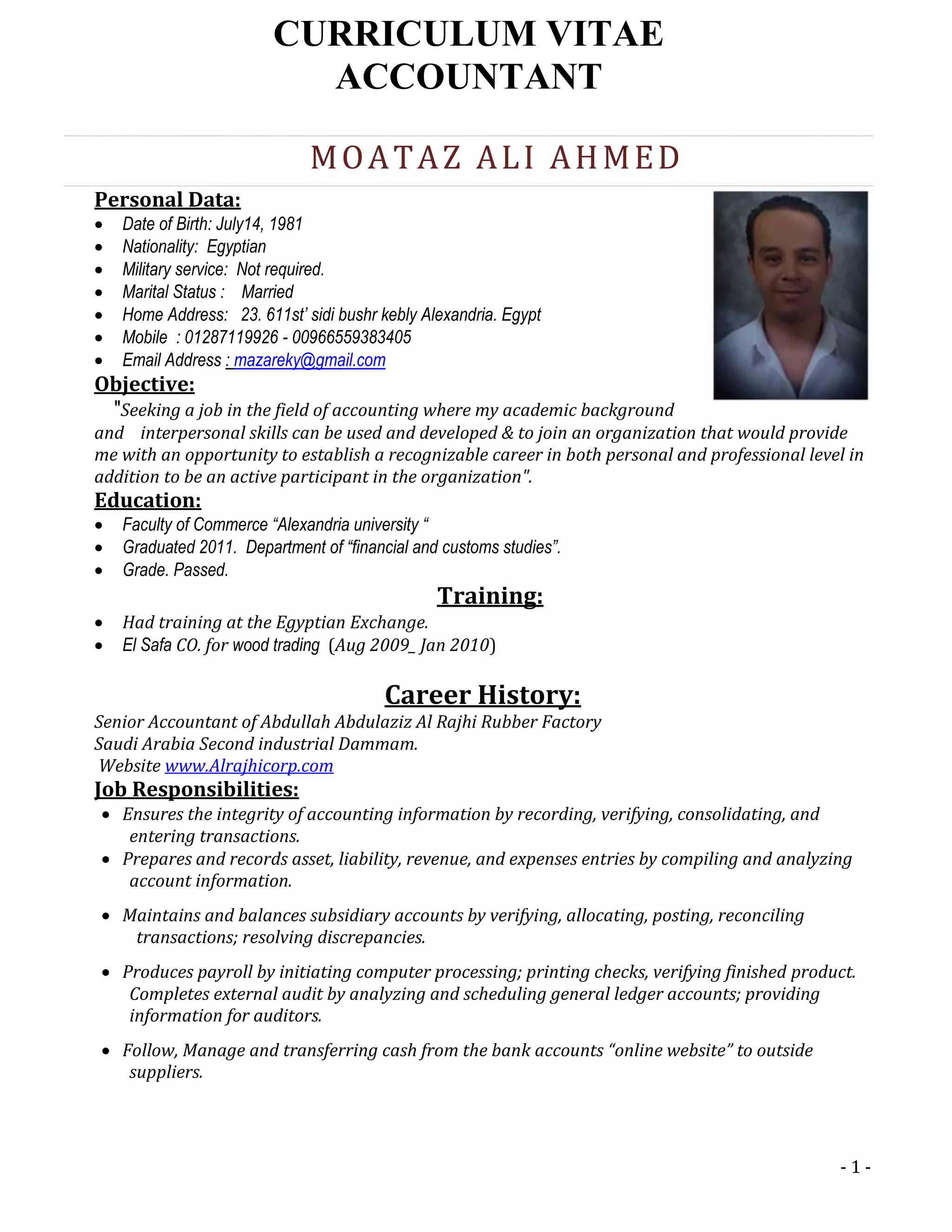 moataz ali ahmed CV | PDF