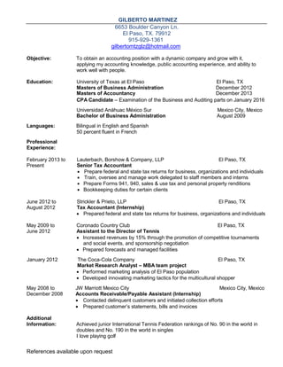 Gilberto's Resume | PDF | Business Accounting & Finance | Business