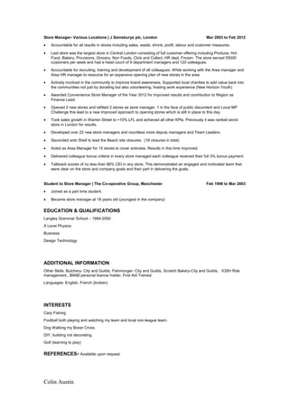 Colin Austin CV LinkedIn | PDF