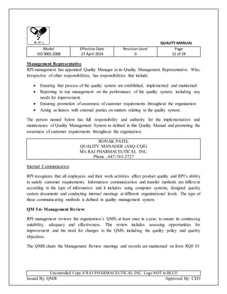 QUALITY MANUAL with new times-1 | PDF