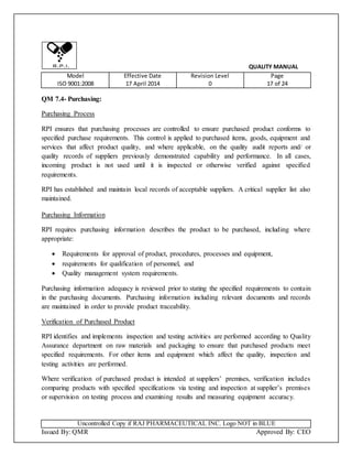 QUALITY MANUAL with new times-1 | PDF