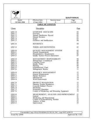 QUALITY MANUAL with new times-1 | PDF