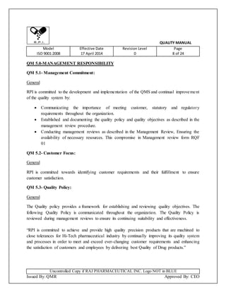 QUALITY MANUAL with new times-1 | PDF