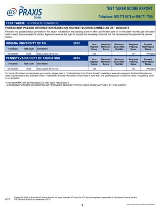 PRAXIS ii ScoreReport | PDF