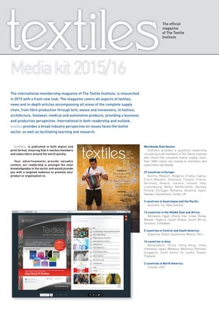 Textiles magazine Media Kit 2015 2016 | PDF