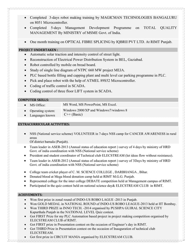 DHANANJAY RESUME without sem | PDF