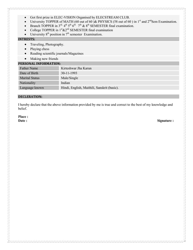 DHANANJAY RESUME without sem | PDF