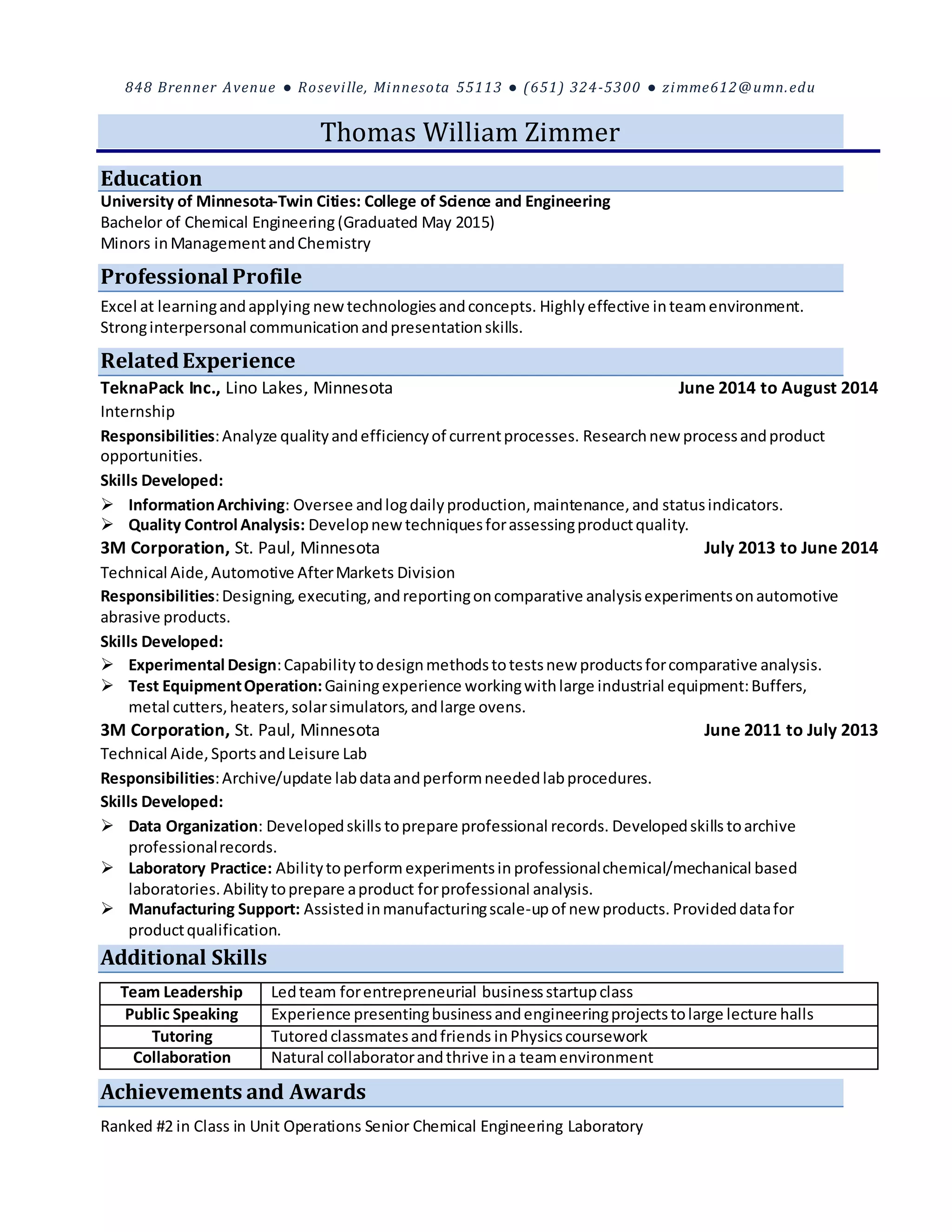 ThomasWZimmerResume(new) | PDF