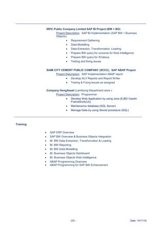 CV Roat chaipattanakarn | PDF