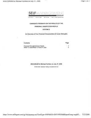 Personal Orientation Profile | PDF