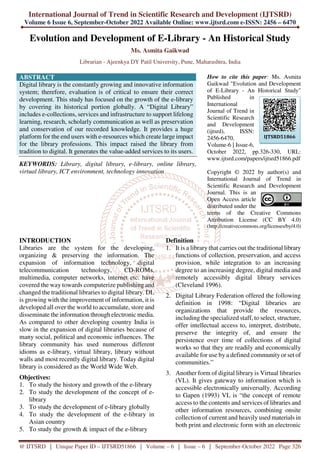 Evolution and Development of E Library An Historical Study | PDF ...