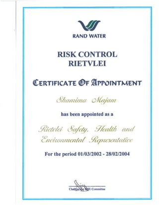 2002 SHERQ appointment | PDF