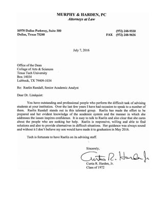 Letter to Dean Lindquist | PDF