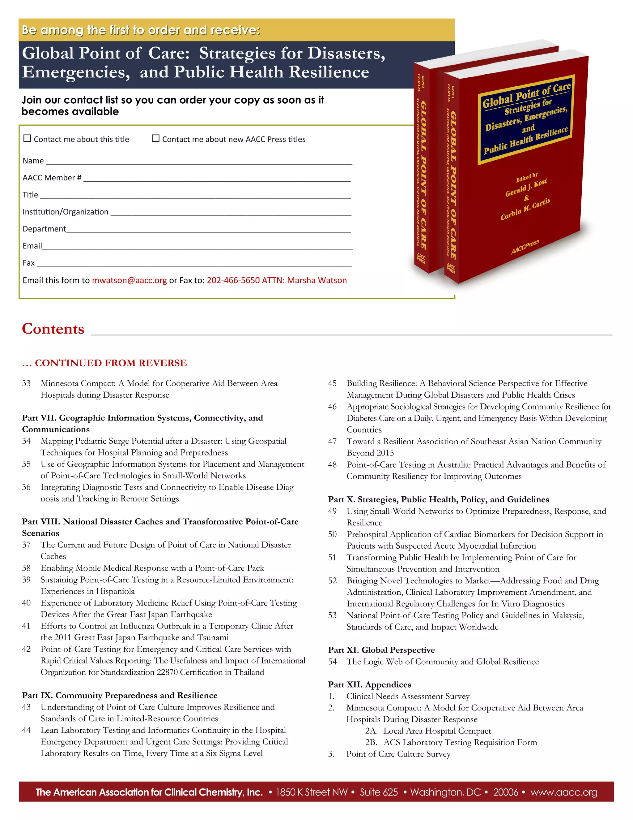 Global POC Strategies for Disasters, Emergencies & Public Health ...