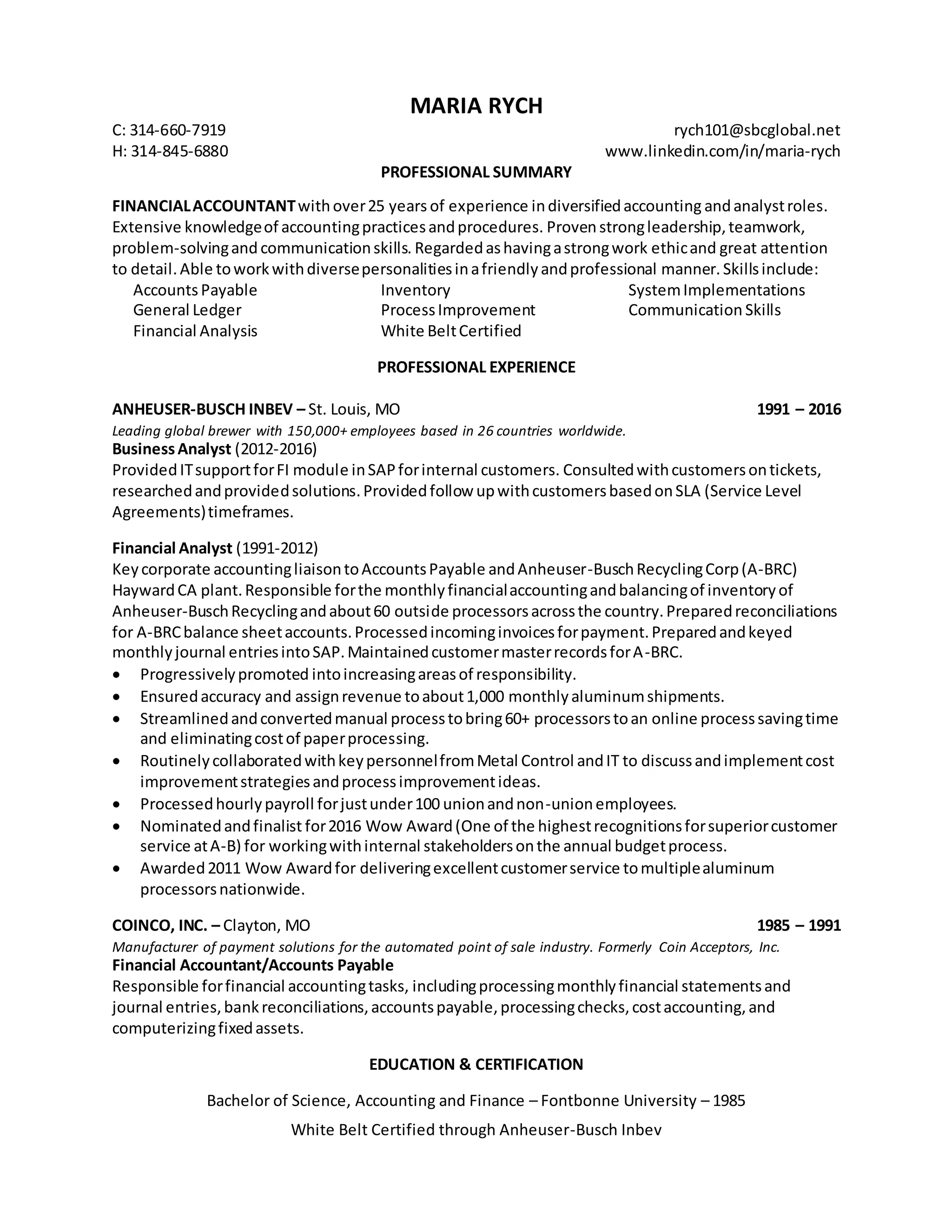 RychMaria - resume | DOCX