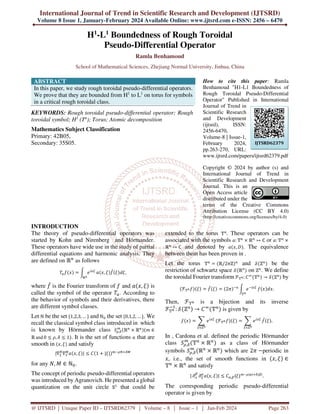 H1 L1 Boundedness of Rough Toroidal Pseudo Differential Operator | PDF