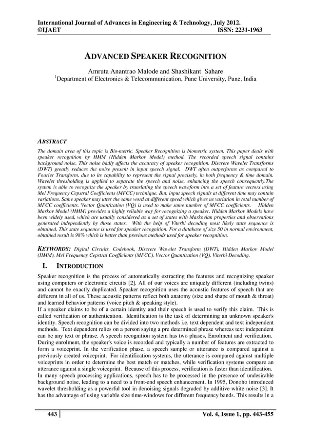 44 i9 advanced-speaker-recognition | PDF | Digital Audio | Computer Software and Applications