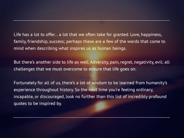 44 Incredibly Profound Quotes To Be Inspired By | PPT
