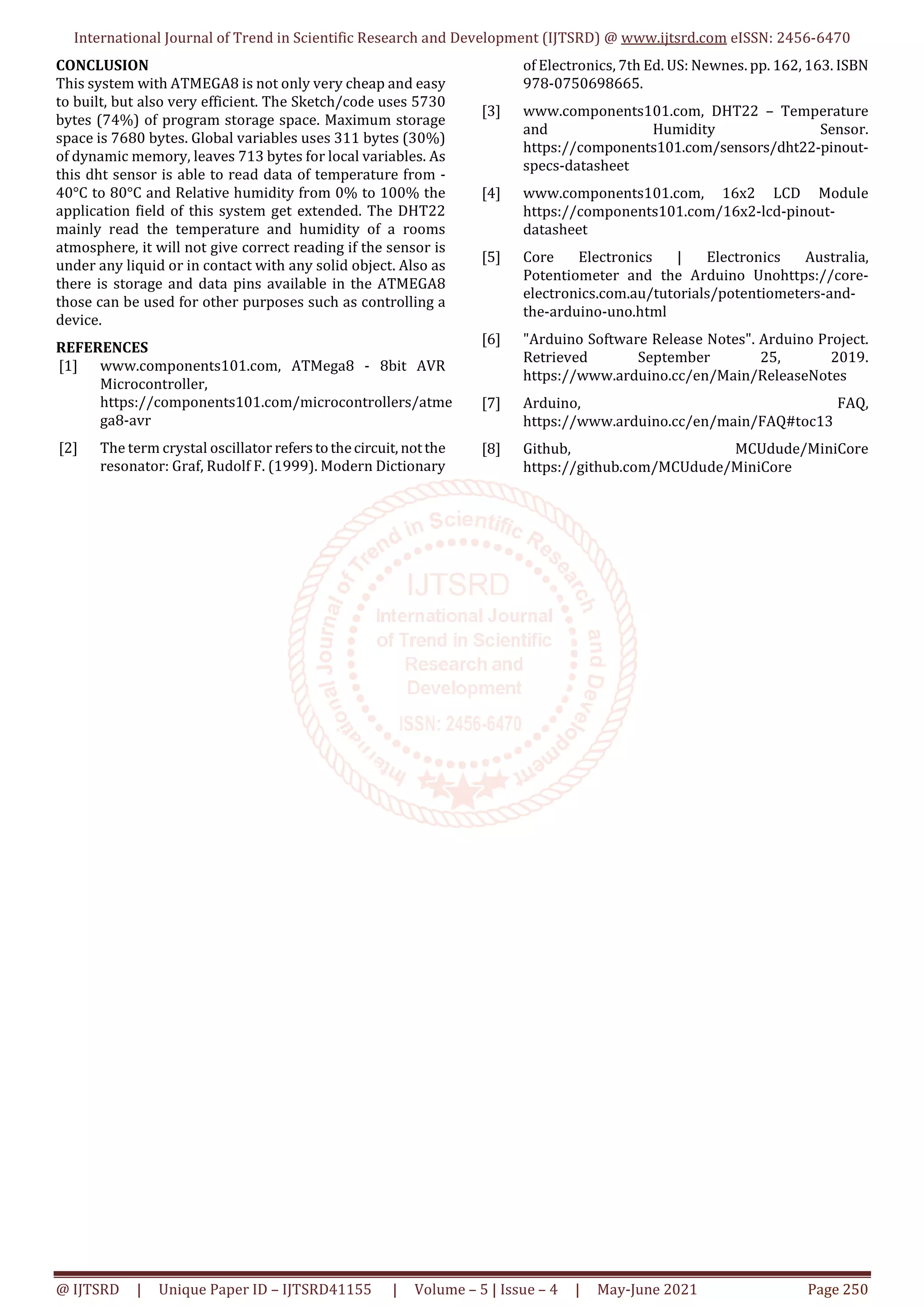 Low Cost Temperature and Humidity Estimator with Atmega8 Microcontroller | PDF