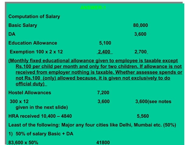 income from salary questions | PPT