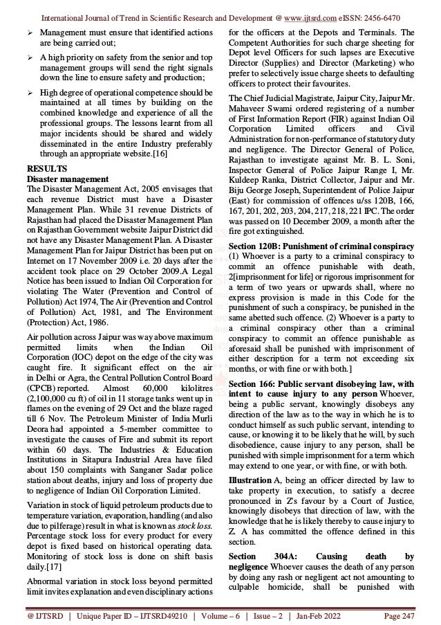 Sitapura Industrial Disaster in Jaipur and Its Management | PDF