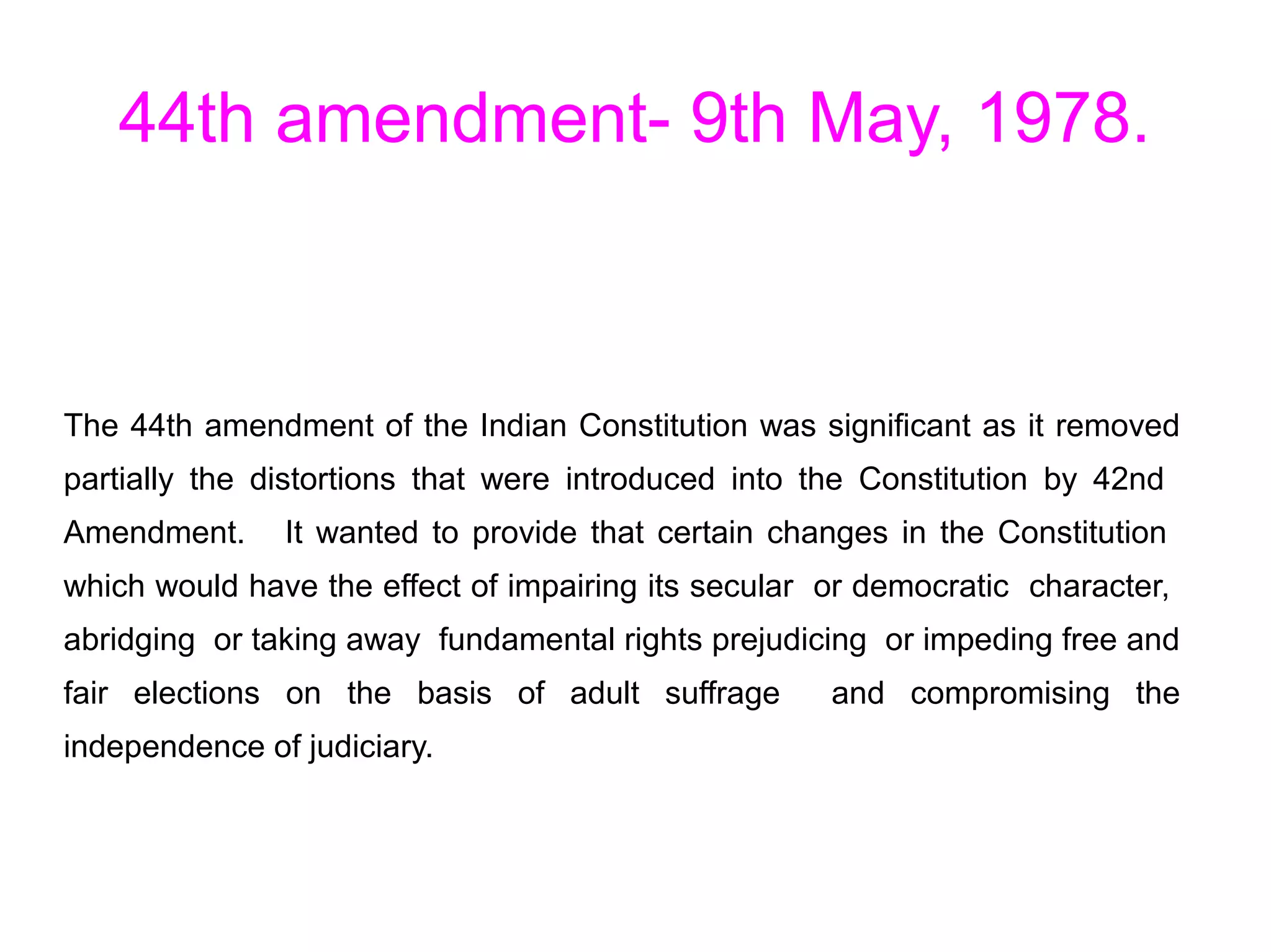 44th Constitution Amendment | ODP