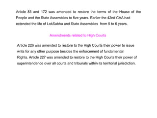 44th Constitution Amendment | ODP