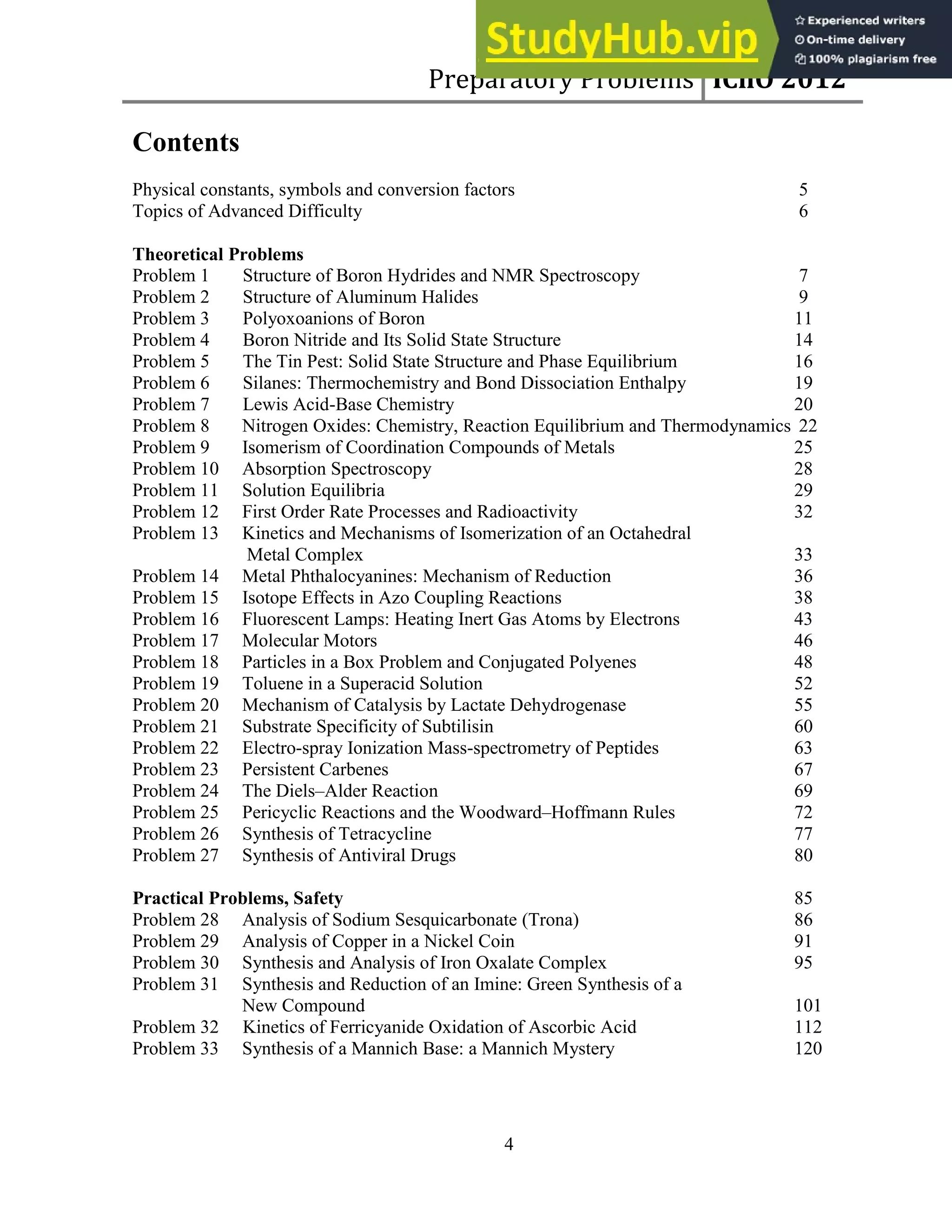 44Th International Chemistry Olympiad Preparatory Problems | PDF
