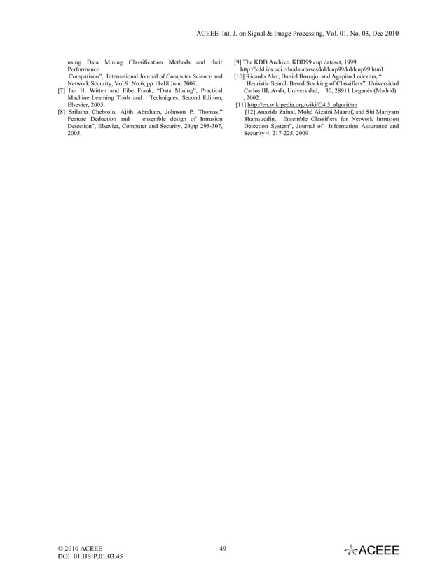 Intrusion Detection using C4.5: Performance Enhancement by Classifier Combination | PDF ...
