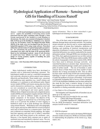 Hydrological Application of Remote – Sensing and GIS for Handling of Excess Runoff | PDF